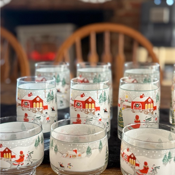 Dining | Sango Silent Night Christmas Glass Set Vintage 12 Piece | Poshmark